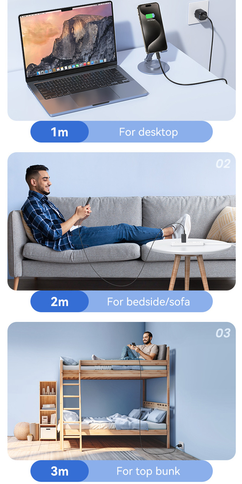 USAMS SJ691 USB-C To USB Type-C to Type-C C2C CtoC USB PD3.0 60W PD60W ...
