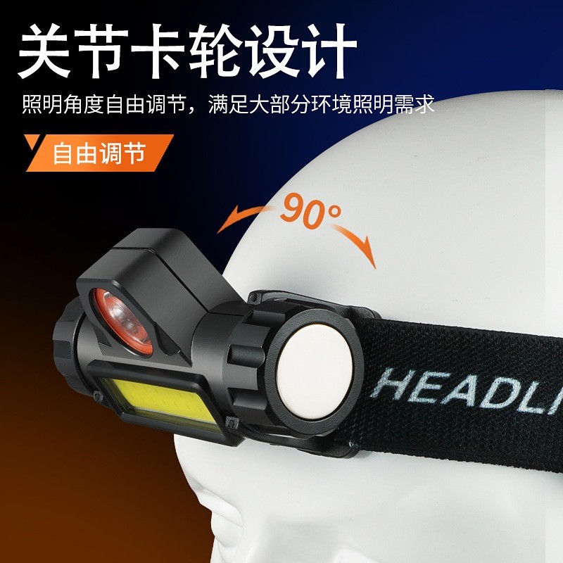 SayYes Multi functional Waterproof Powerful LED Headlamp XPE + COB USB Rechargeable Headlight ...