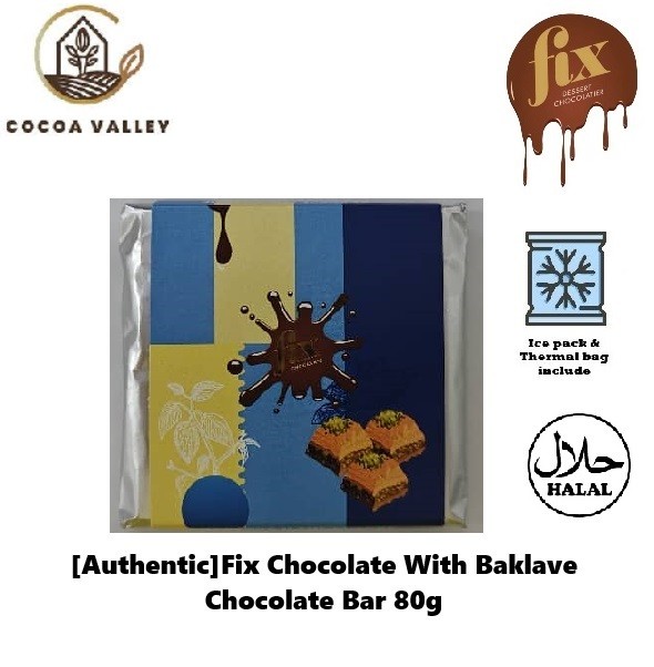 [Authentic]FIX Chocolate With Baklava Chocolate Bar 80g | Shopee Malaysia