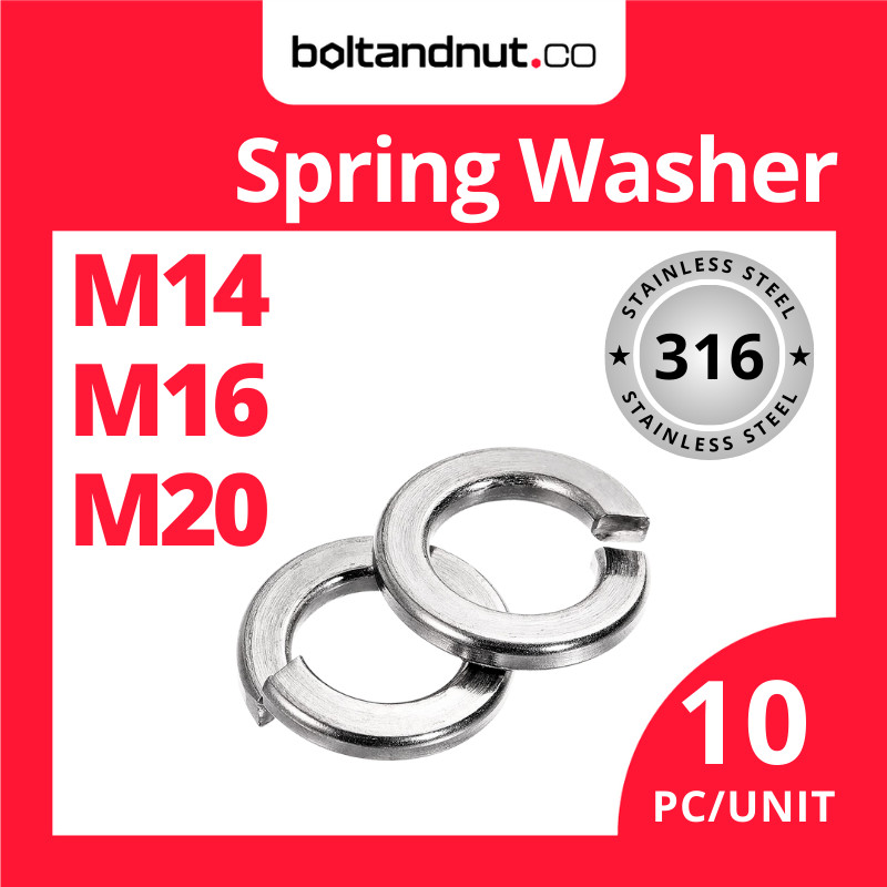 Spring Washer DIN127B | SUS 316 Stainless Steel Grade A4-70 | M14 M16 ...