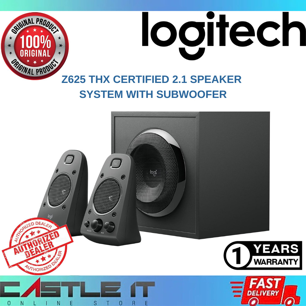 Logitech Z625 THX Certified 2.1 Speaker System with Subwoofer Optical Input 200W Power 980 ...