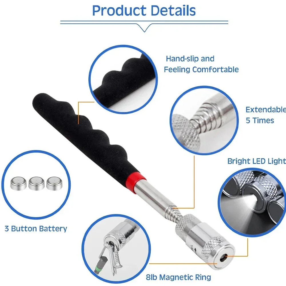 Telescopic Magnetic Pen Portable Metalworking Handy Tool Magnet ...