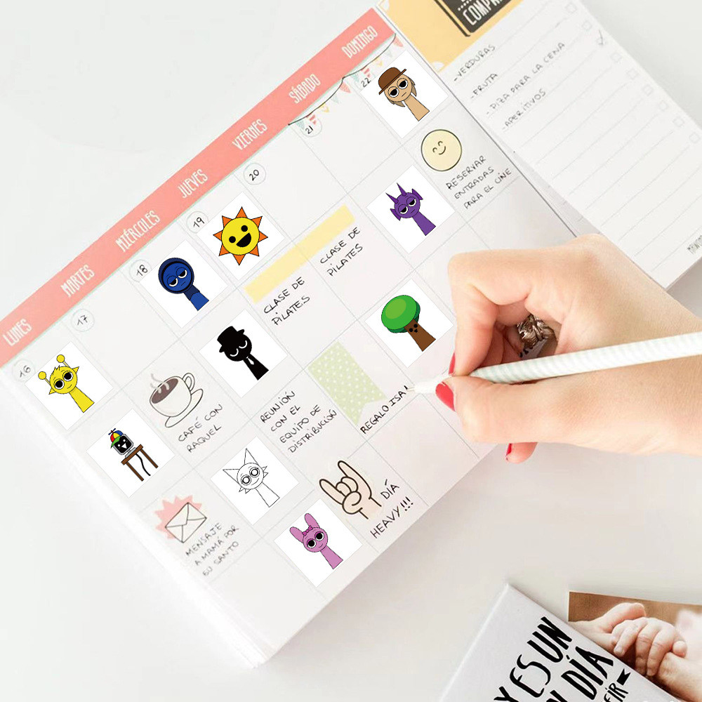 500pcs/roll Sprunki Sticker Cartoon Sticker Sealing Film Adhesive Tape ...