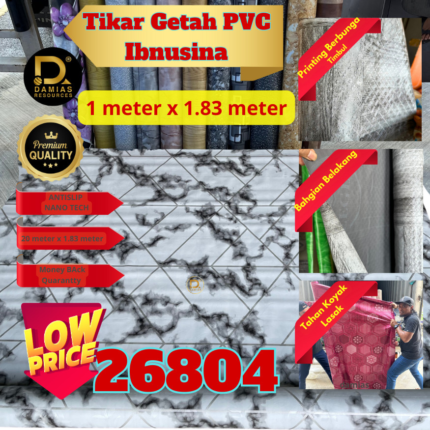 Lantai Baru, Suasana Baru – Tikar Getah PVC METER-METER 1M x 1.83 M x 0 ...