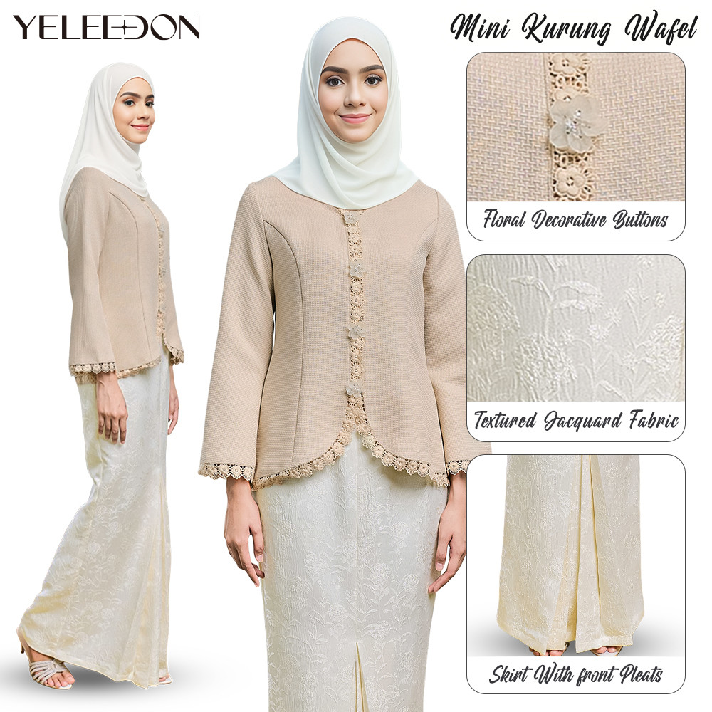 YELEEDON Baju Raya 2026 Sulam Kurung Widuri Baju Kurung Plain Ironless ...