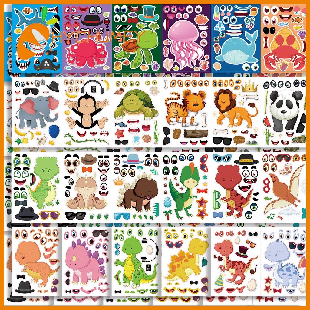Friends Animal Cute Cartoon Puzzle Stickers For Kids Fun Interactive ...
