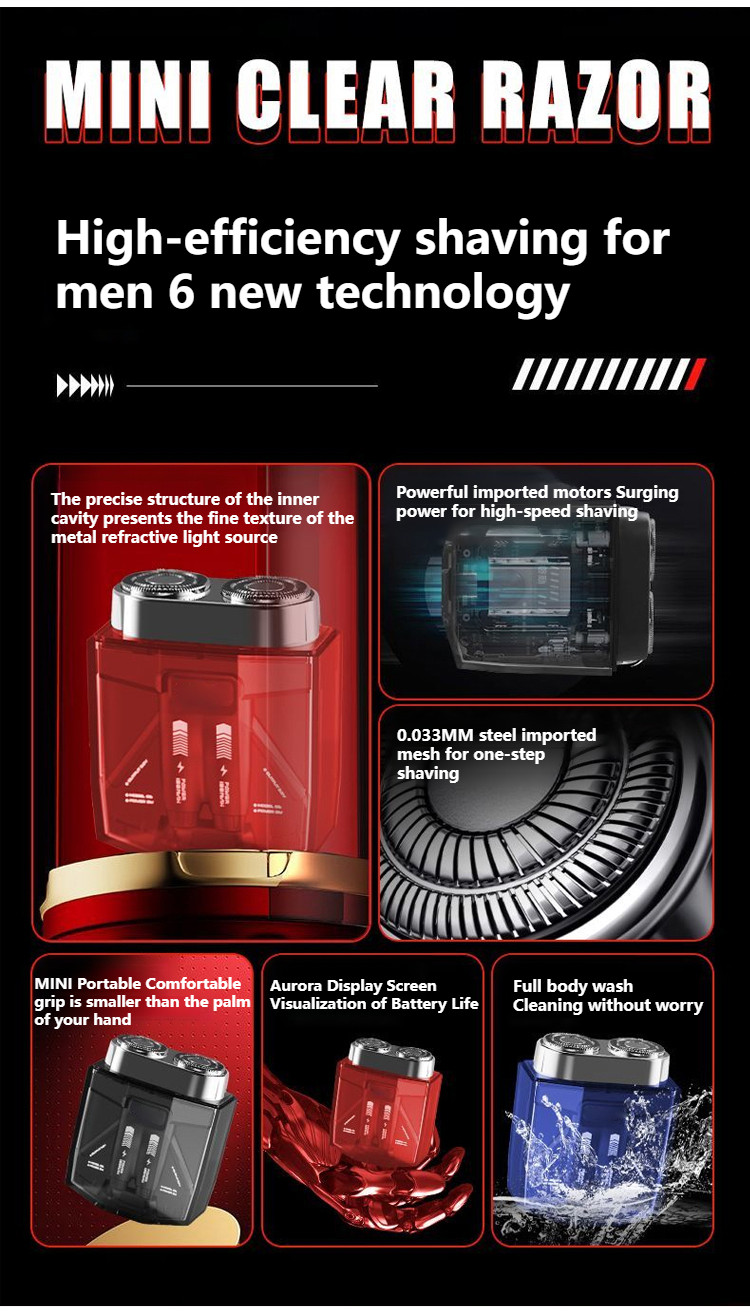 Mecha Men's Transparent High Power Portable Digital Razor | Shopee Malaysia