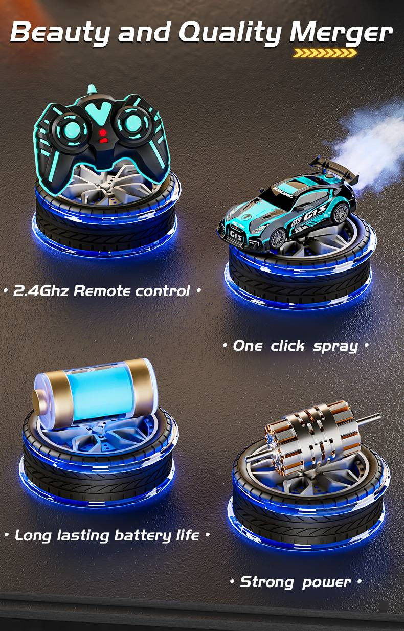 1/16 4WD RC Spray Drift Racing GT Car Remote Control Sport Car High ...