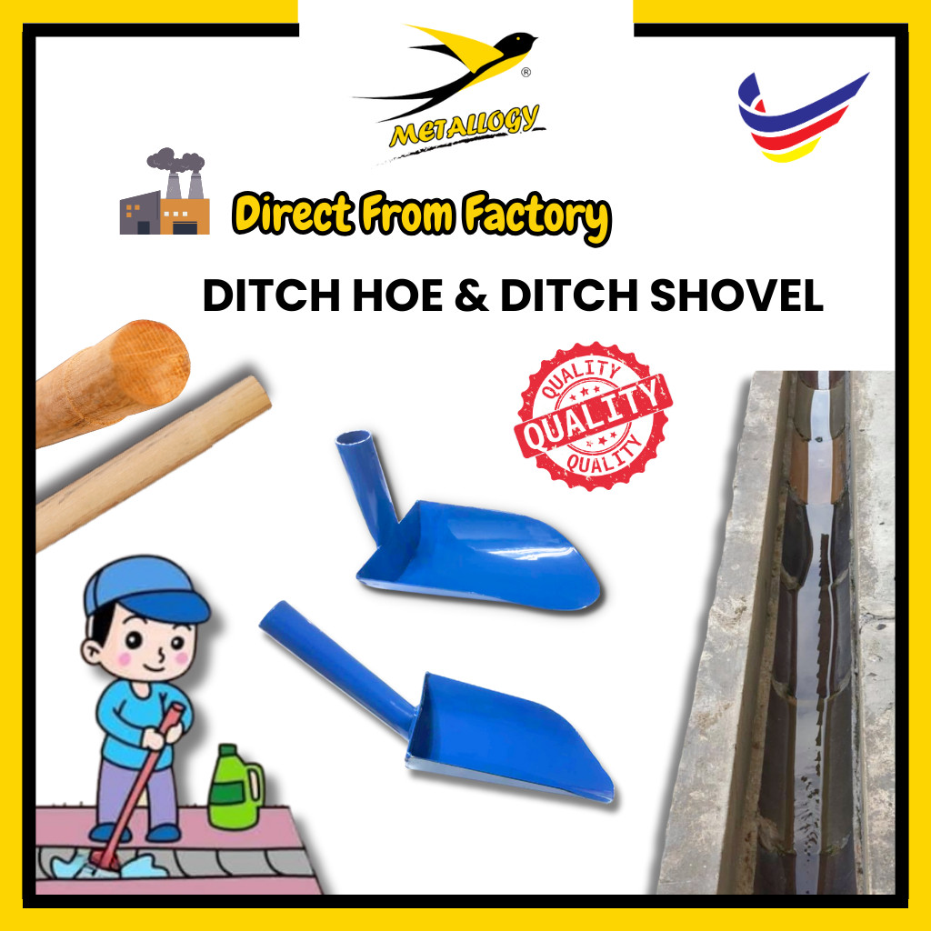Metallogy Heavy Duty 45° & 90° Drain Shovel/ Ditch Shovel/ Drain ...