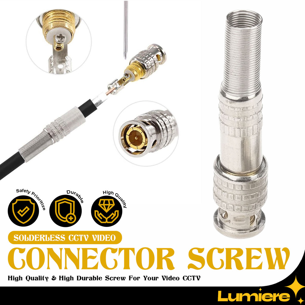 BNC Spring Solderless High-Quality Connector for CCTV Camera Video Male ...
