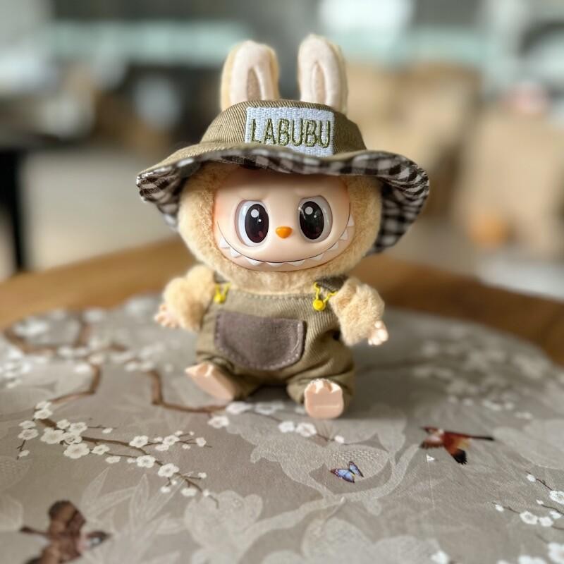 Second Generation Labubu Sitting Party Doll Clothes Army Green Pocket ...