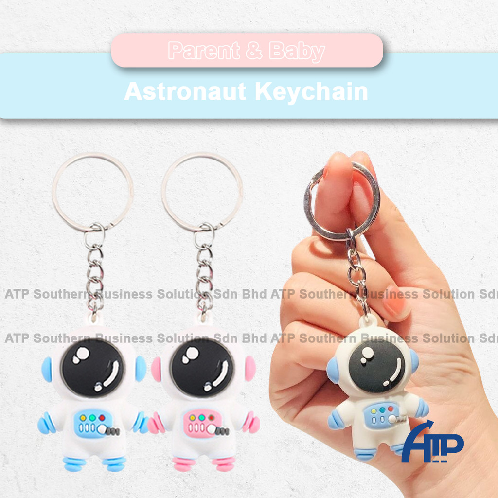 Cartoon Mini Spaceman Astronaut Keychain Key Ring Cute Creative Pendant ...