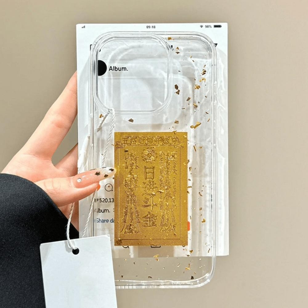 Luxury Bling Gold Flake Phone Case for iPhone 11 16 15 14 13 12 Pro Max ...