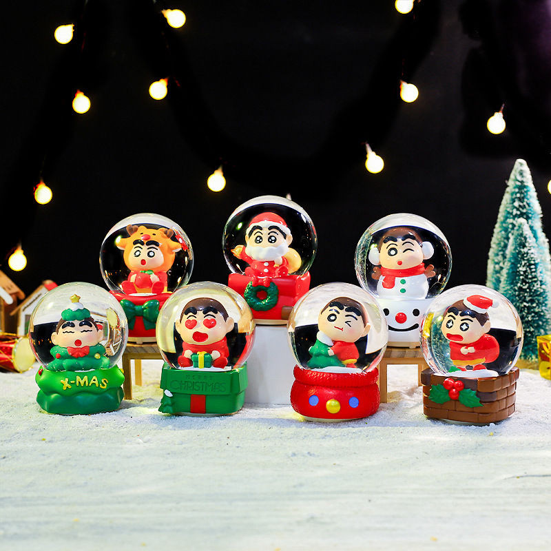 New Pattern Crayon Shin Chan Christmas Crystal Ball Blind Box Cartoon ...