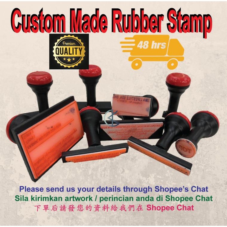 in stock Custom Made Normal Rubber Stamp Chop Cop Getah ( Name Chop ...