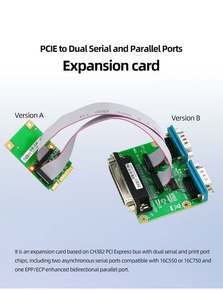 Adipcom EFT-230M Pci-e mini-pcie To 2 Serial Port Expansion Card DB9 COM Rs232 9-pin Interface ...