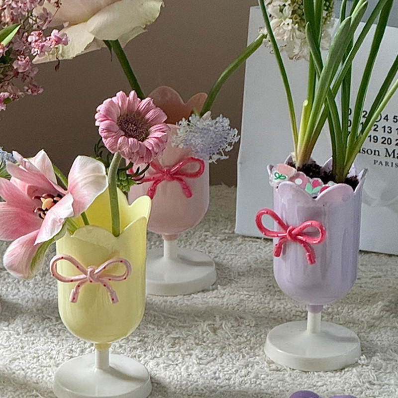 Creative Cup-Shaped Flower Vases Candy Color Makeup Brush Storage ...