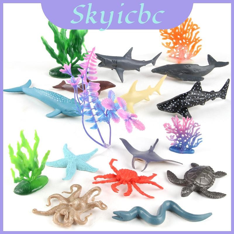 Miniature Ocean Realistic Animal Model Set With Dolphin Turtle Crab And ...