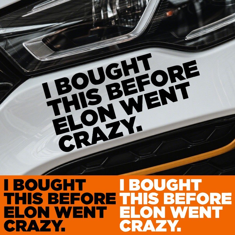 Elon Musk Fan Car Sticker - "I Bought This Before Elon Went Crazy ...