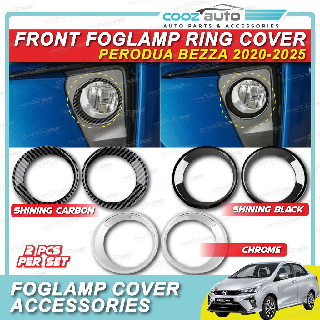 Car Front Fog Lamp Foglamp Frame Ring Cover Perodua Bezza 2020 - 2025 ...