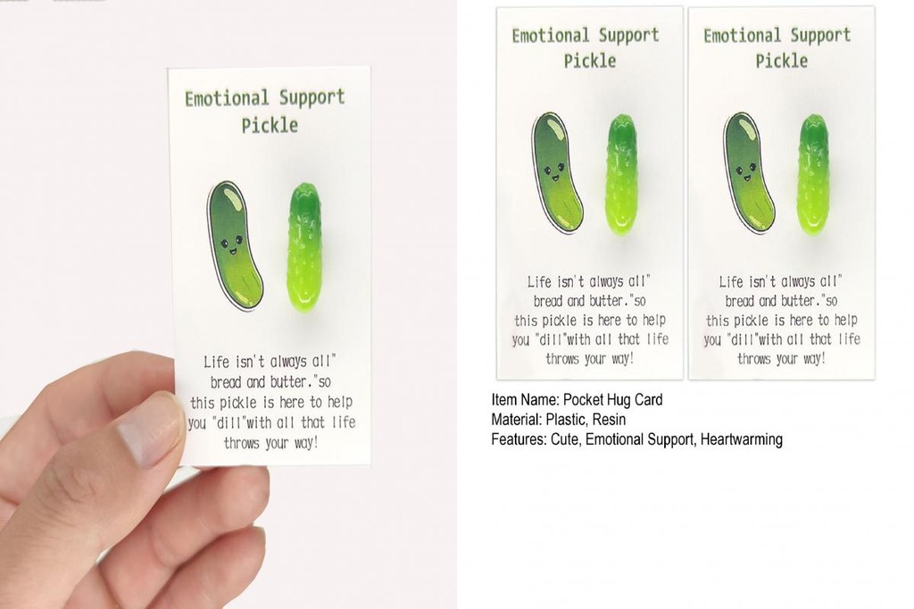 PA| Unique Design Hug Card Positive Message Card Adorable Pickle Pocket ...
