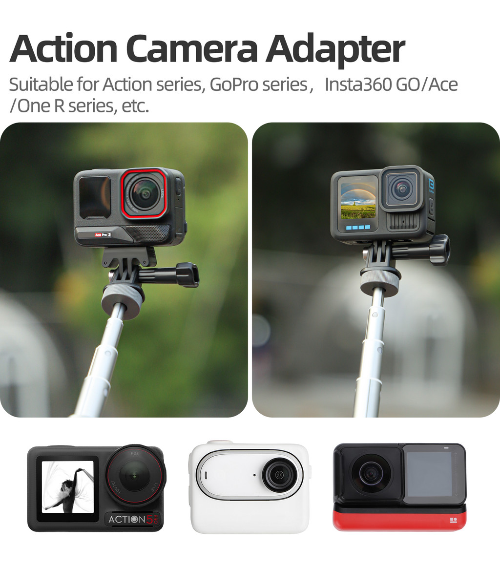 Sports Camera 1/4 Adapter Tripod Connector Insta360 Ace Pro2/Pro ...
