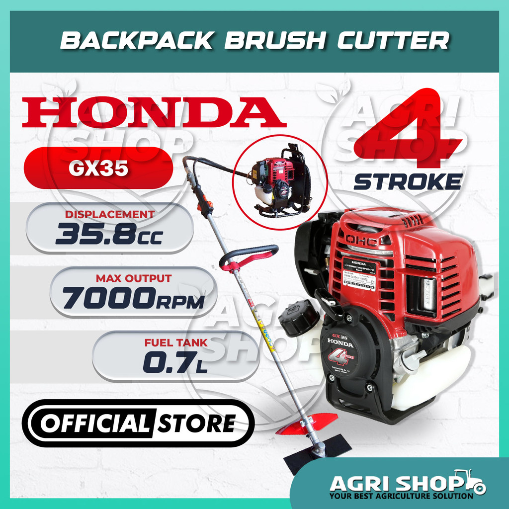 Agrishop HONDA GX35 Backpack Brush Cutter / Grass Cutter 35cc 4-Stroke ...
