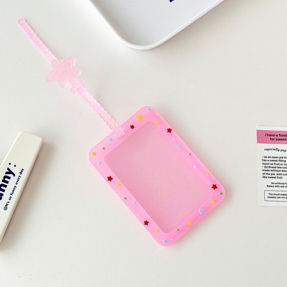3 inch silicone glitter card holder ID photo photo small card soft ...