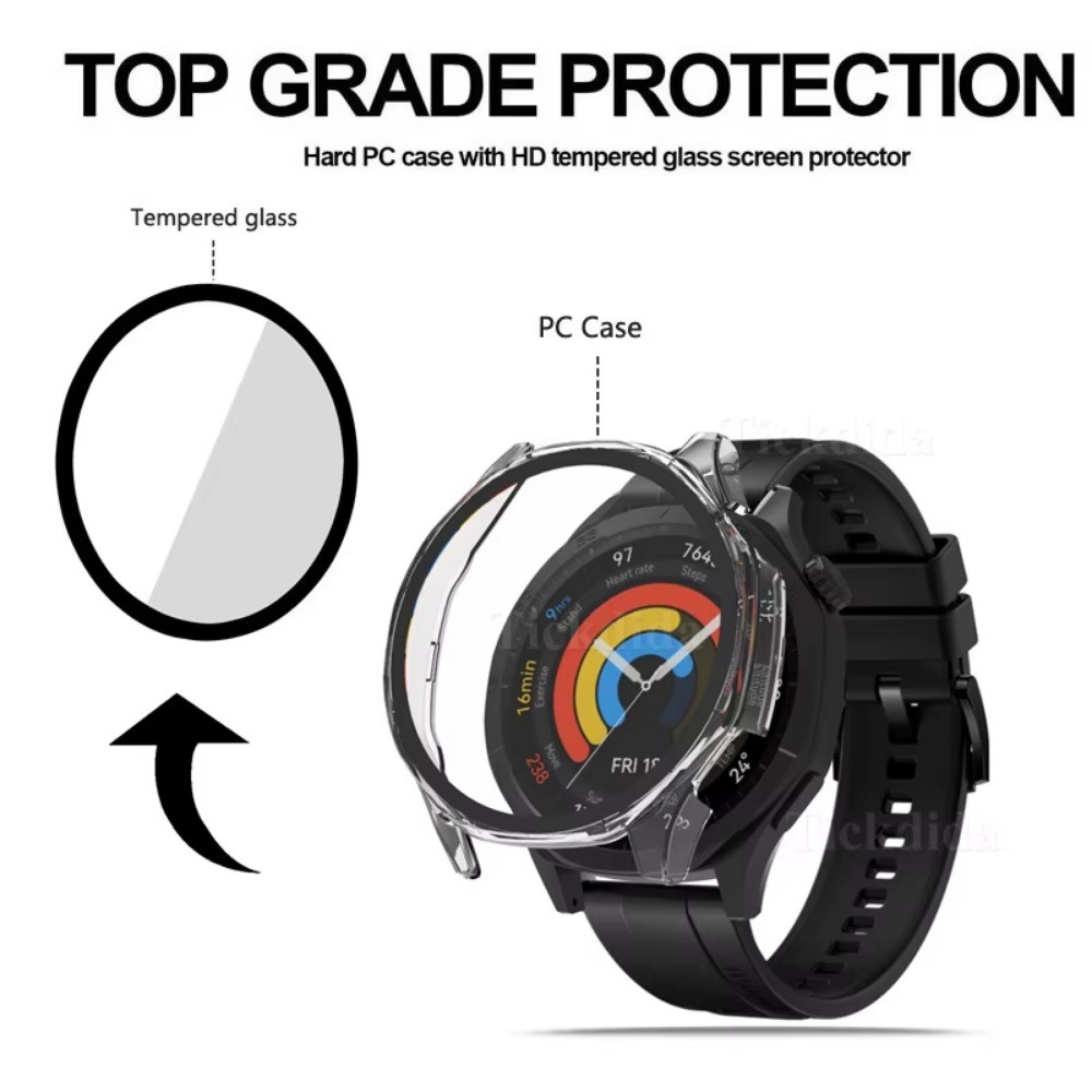 PC Case+Silicone Strap For Huawei Watch GT5/4 46mm 41mm Full Tempered ...