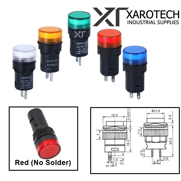 AD16-16E AD16 LED Signal Indicator (16mm) Power Supply Light Pilot Lamp ...