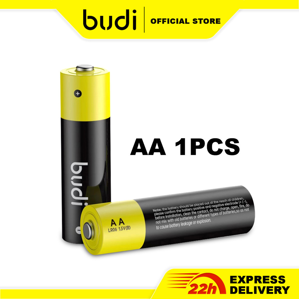 Budi AA Battery LR6 LR06 1.5V Long Lasting Heavy Duty Bateri Alkaline ...