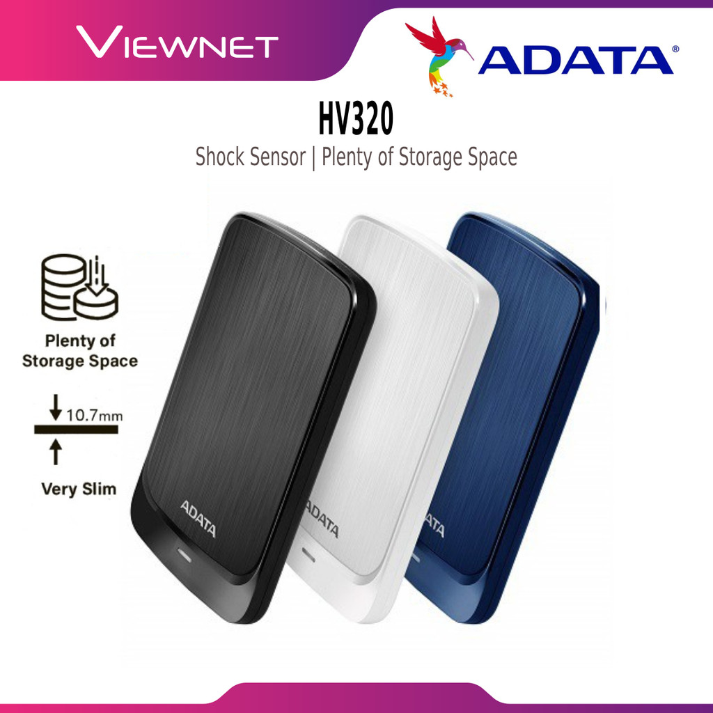 ADATA HV320 USB 3.1 2.5" PORTABLE SLIM EXTERNAL HARD DISK DRIVE HDD ...
