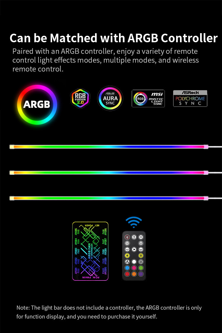 TEUCER Addressable ARGB PC Case Decorative Light Strip, 5V 3Pin Soft ...