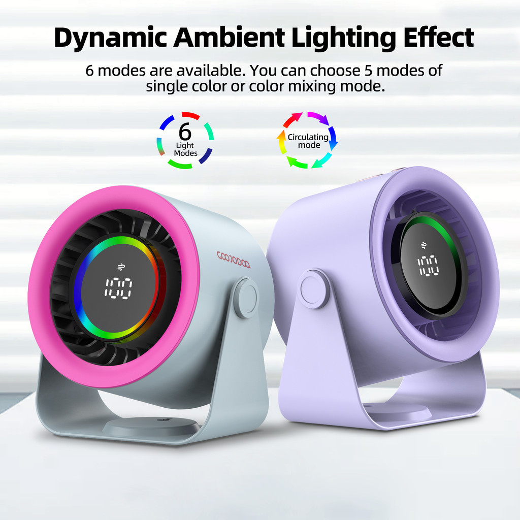 GOOJODOQ 2025 New High Speed Desktop Fan 100 Speed Digital LED Display ...