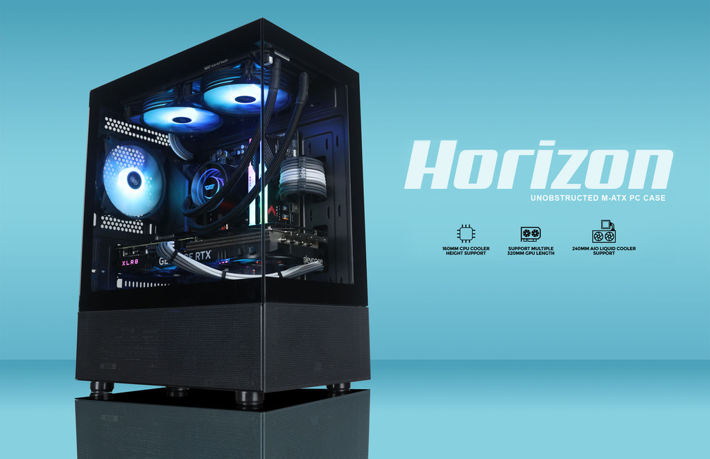 SLEVCASE HORIZON MATX PC CASE - BLACK / WHITE | Shopee Malaysia