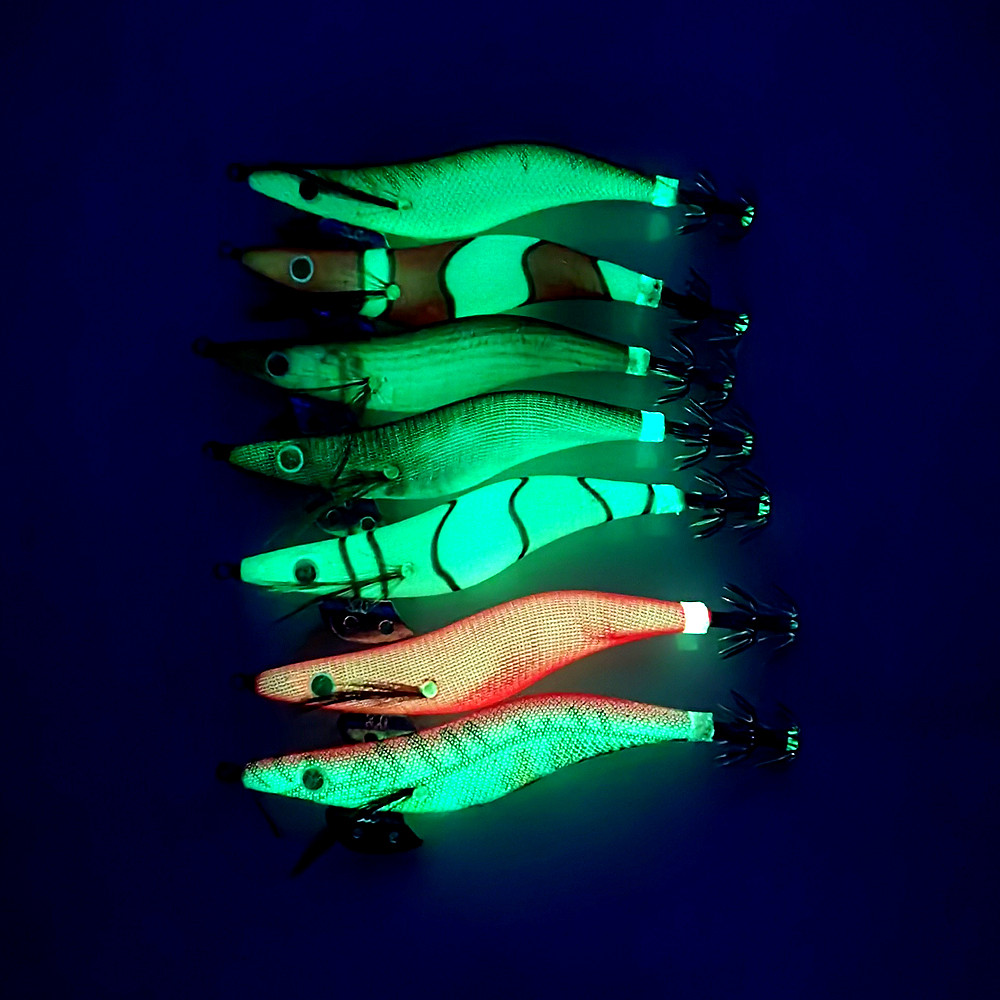 2.0# 2.5# 3.0# Squid Jig Hard Fishing Lure Shrimp Prawn Luminous Glow ...
