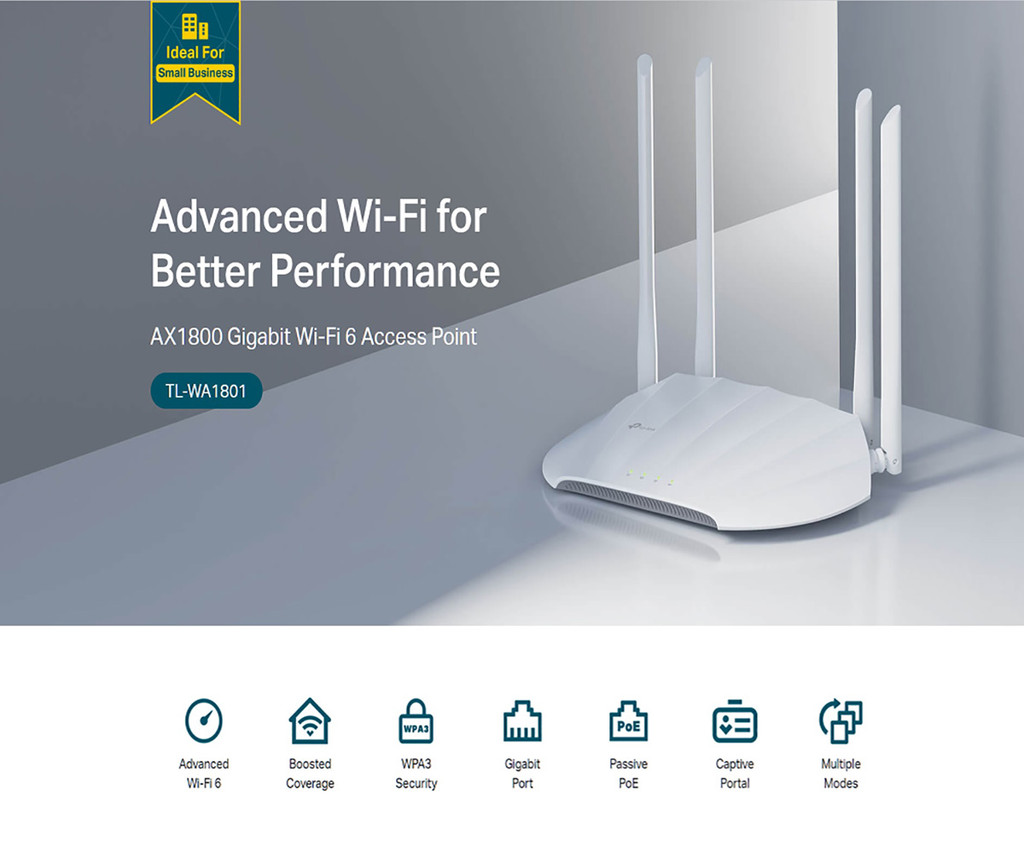 TP-Link TL-WA1801 AX1800 Dual Band Gigabit Wi-Fi 6 Wireless Access Point Multiple Modes | Shopee ...