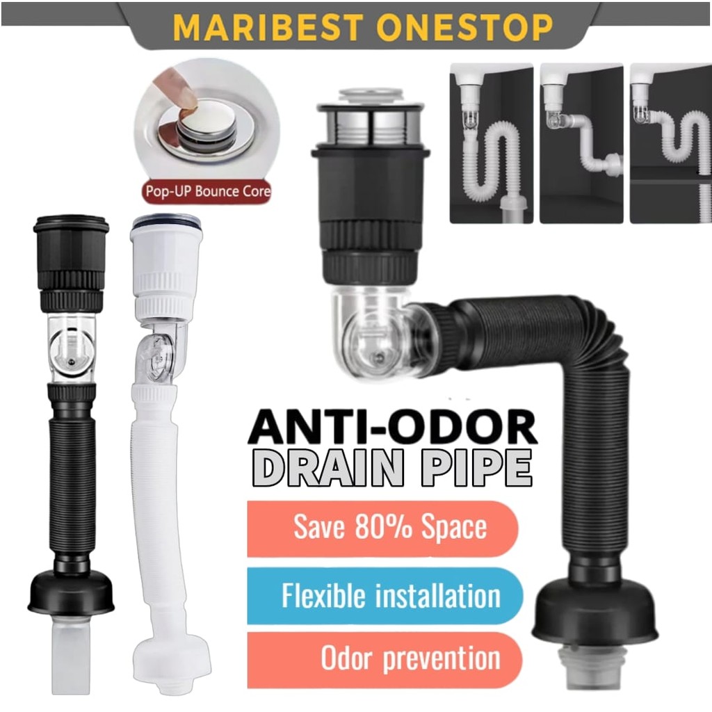 FLEXIBLE DRAINAGE OUTLET PIPE Popup Basin Waste Drainer OUTLET PIPE FOR ...