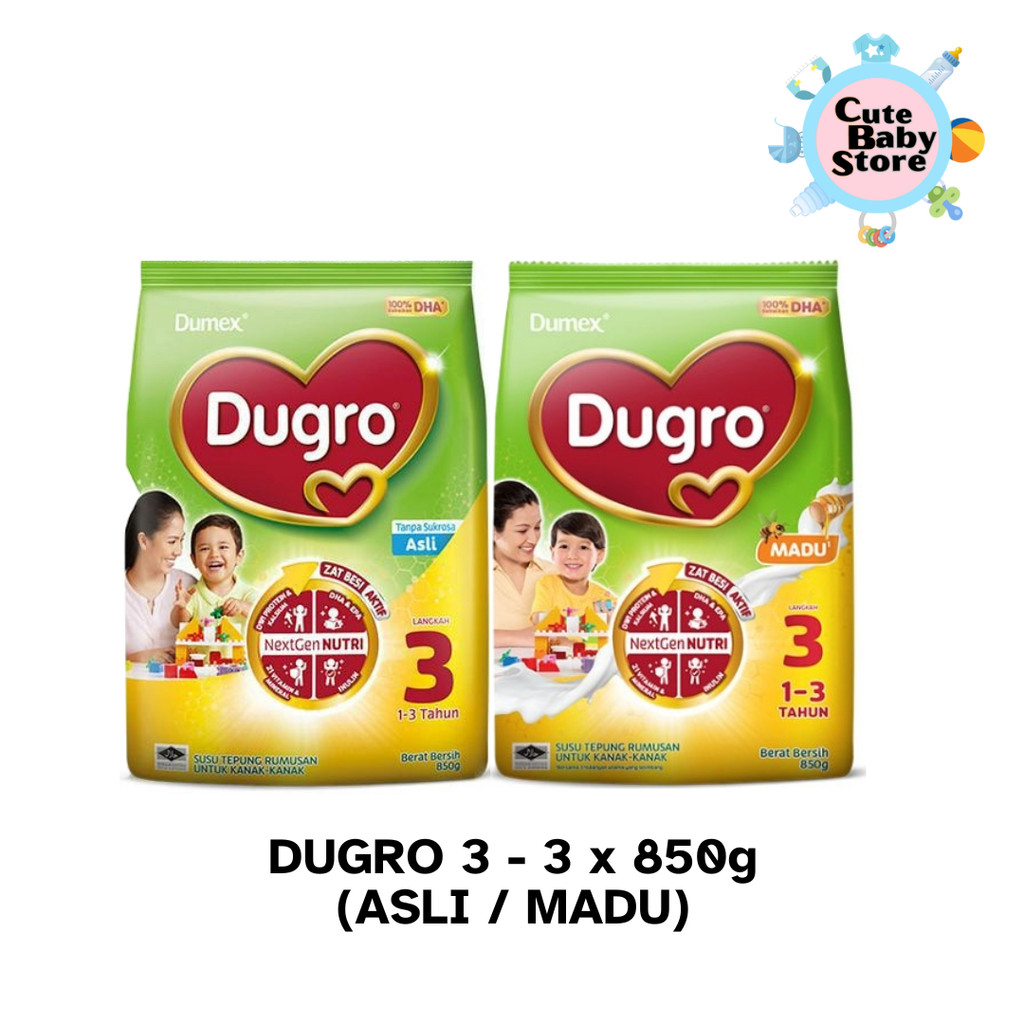 Dumex Dugro 3 - Plain/Honey (850g x 3 Packs) | Shopee Malaysia