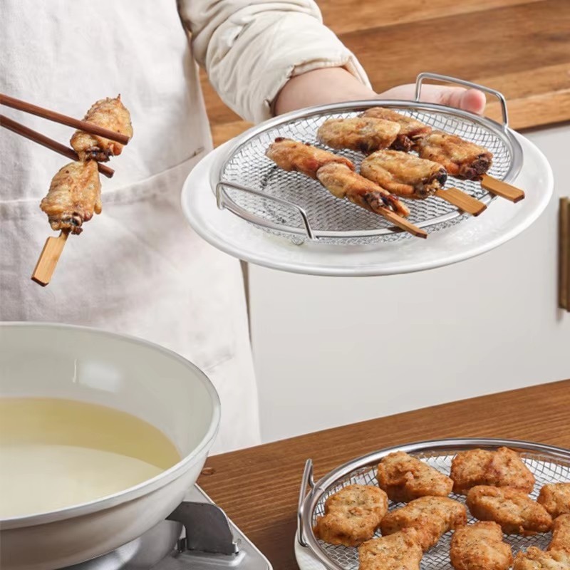 Stainless Steel Oil Filter - Food Pan Large Colander - Kitchen Oil ...