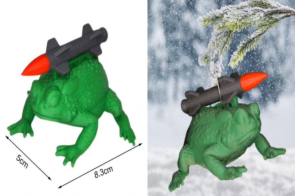 Missiles Toad Ornament Lawn Toad Sculpture 3d Printed Green Frog Resin ...