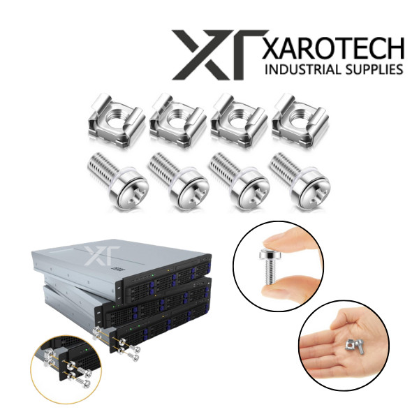 1 Set of M6 Mounting Screw & Cage Nut Fastener for Server Rack Mount ...