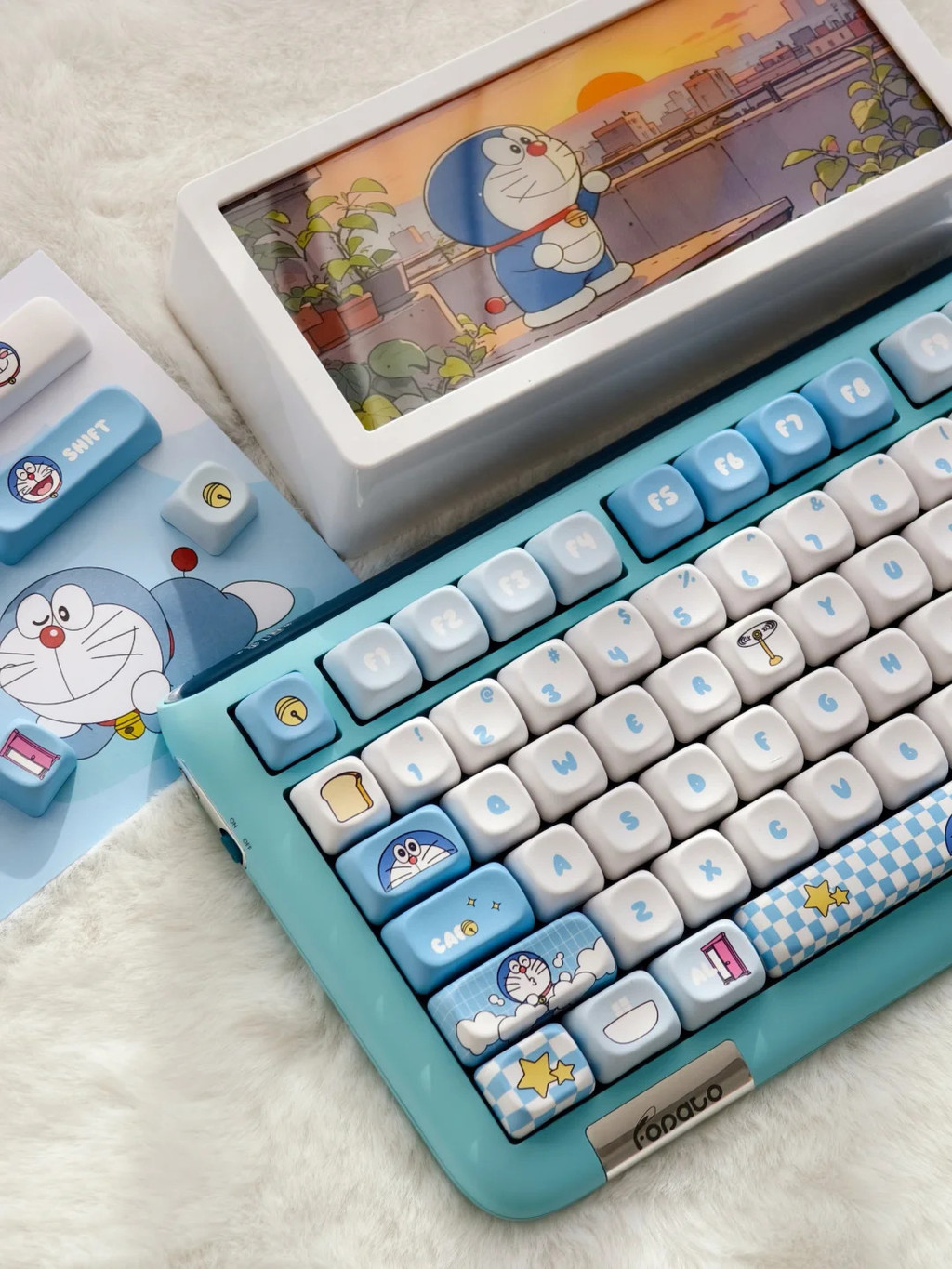 Doraemon Keycap MOA Profile 129 Keys PBT Dye Sublimation Wooting MAD ...