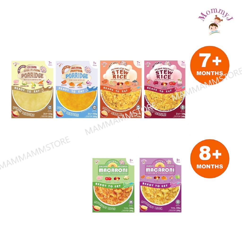 Mommy J Baby Ready To Eat Instant Porridge / Stew Rice / Pasta 200g/240g for 7 months+ | Shopee ...