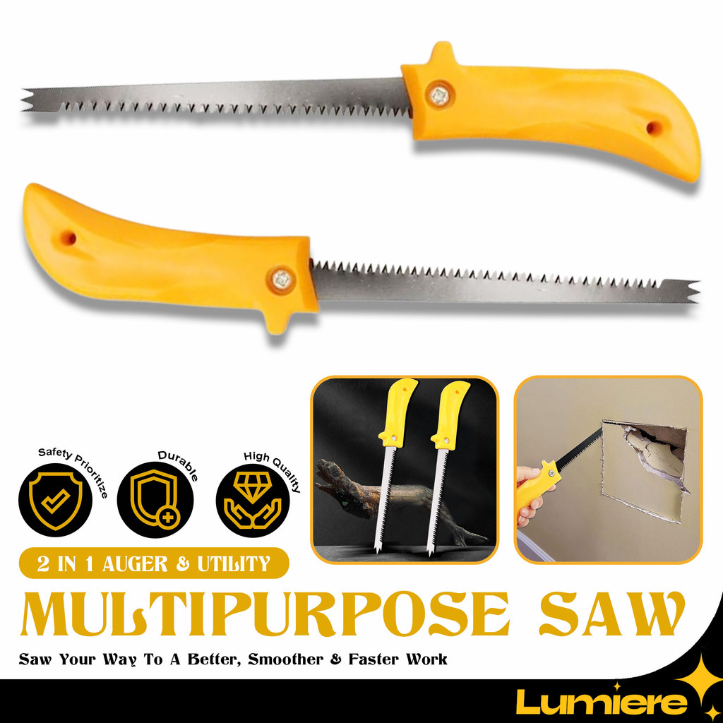Heavy Duty Wall Board Hand Saw 2 In 1 Auger Utility Cutting Plaster ...