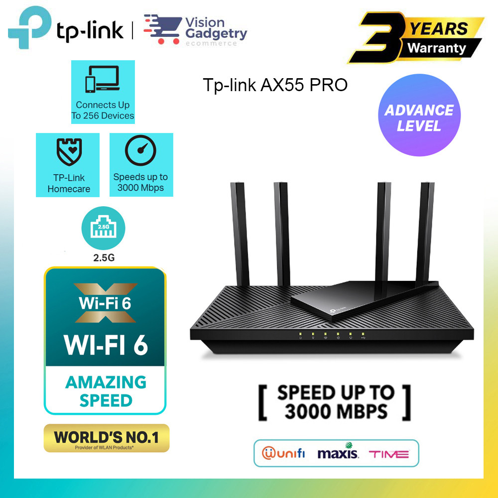 TP-Link Archer AX53 AX55 PRO AX3000 Dual Band WiFi 6 Gigabit Wireless Router | Shopee Malaysia