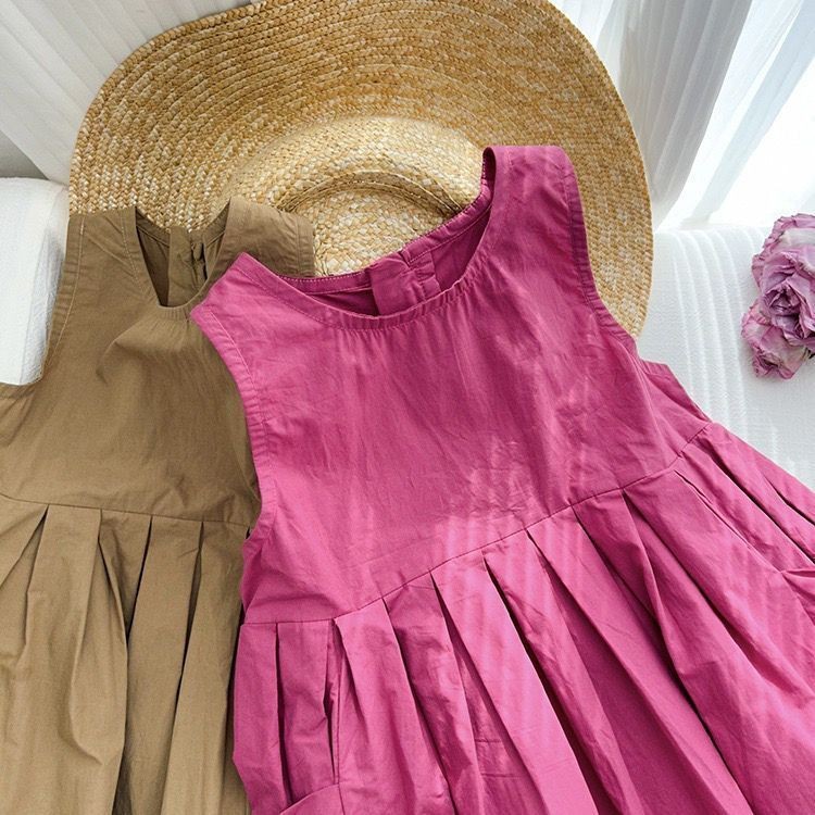 NONO Girl'S Dress 2024 Summer New Sleeveless Princess Girl Children'S ...