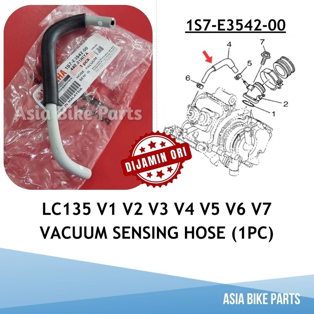 Yamaha Original LC135 V1 V2 V3 V4 V5 V6 V7 Vacuum Sensing Hose / Vacuum Pipe - 1S7-E3542-00 ...