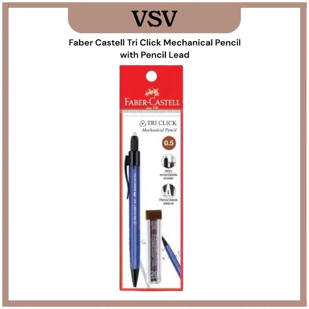 Faber Castell Tri Click Mechanical Pencil with Pencil Lead | Shopee ...