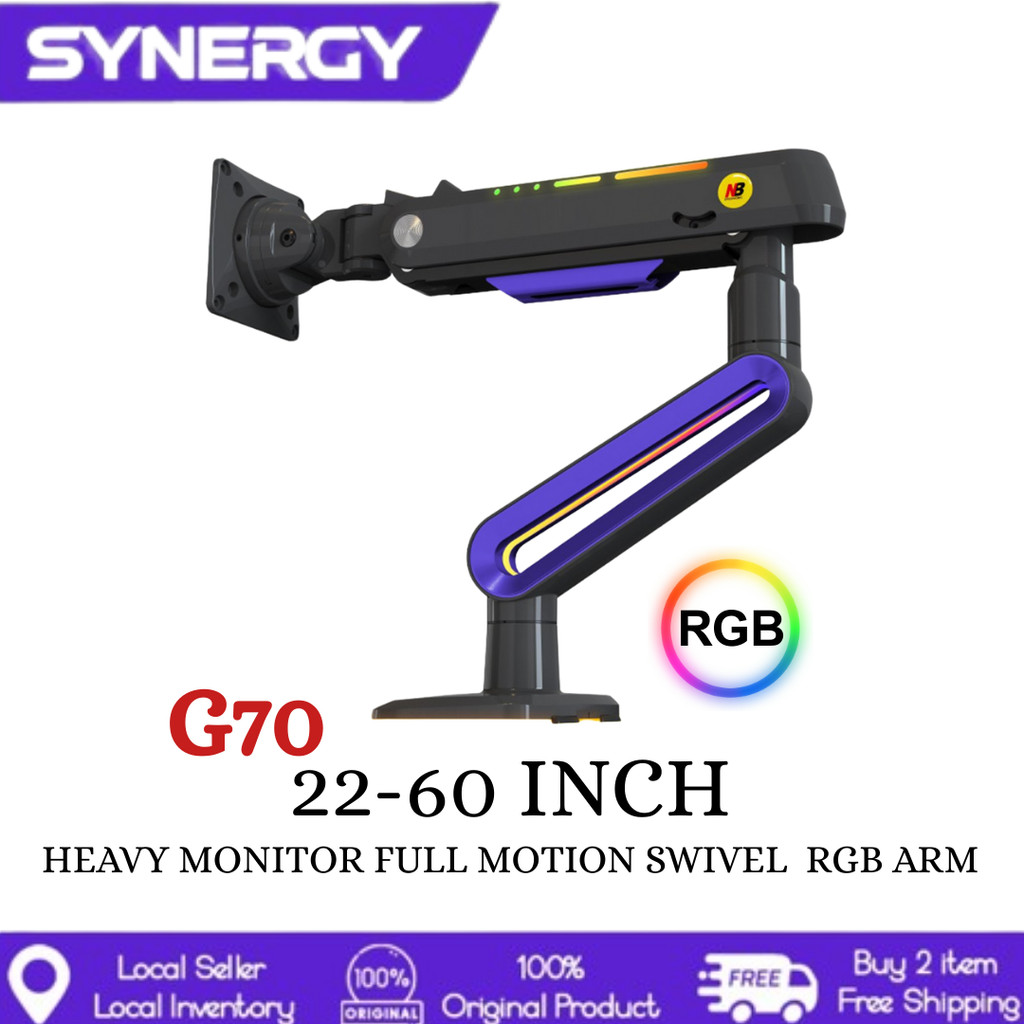 NB North Bayou G70 Gaming Monitor Arm with RGB Light support 22"-60 ...